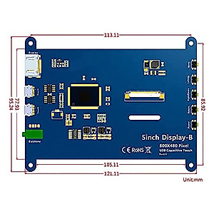 ELECROW 5 inch Monitor for Raspberry Pi Monitor Touchscreen Display Compatible with Raspberry Pi 5 4 3B+ 3B BB Black Banana Pi Jetson Nano Windows PC
