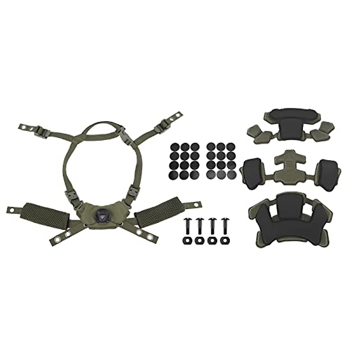 FECAMOS Helmet Pad Kit, Helmet Chin Strap Easy to Install Comfortable Strong Compatibility for Fast for Wendy (Army Green Sponge)