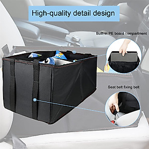 FORCTIBULL Car Seat Organizer with Cup Holders, Car Organizer for Front Seat Backseat, Car Storage Organizer for Adults and Kids, Collapsible