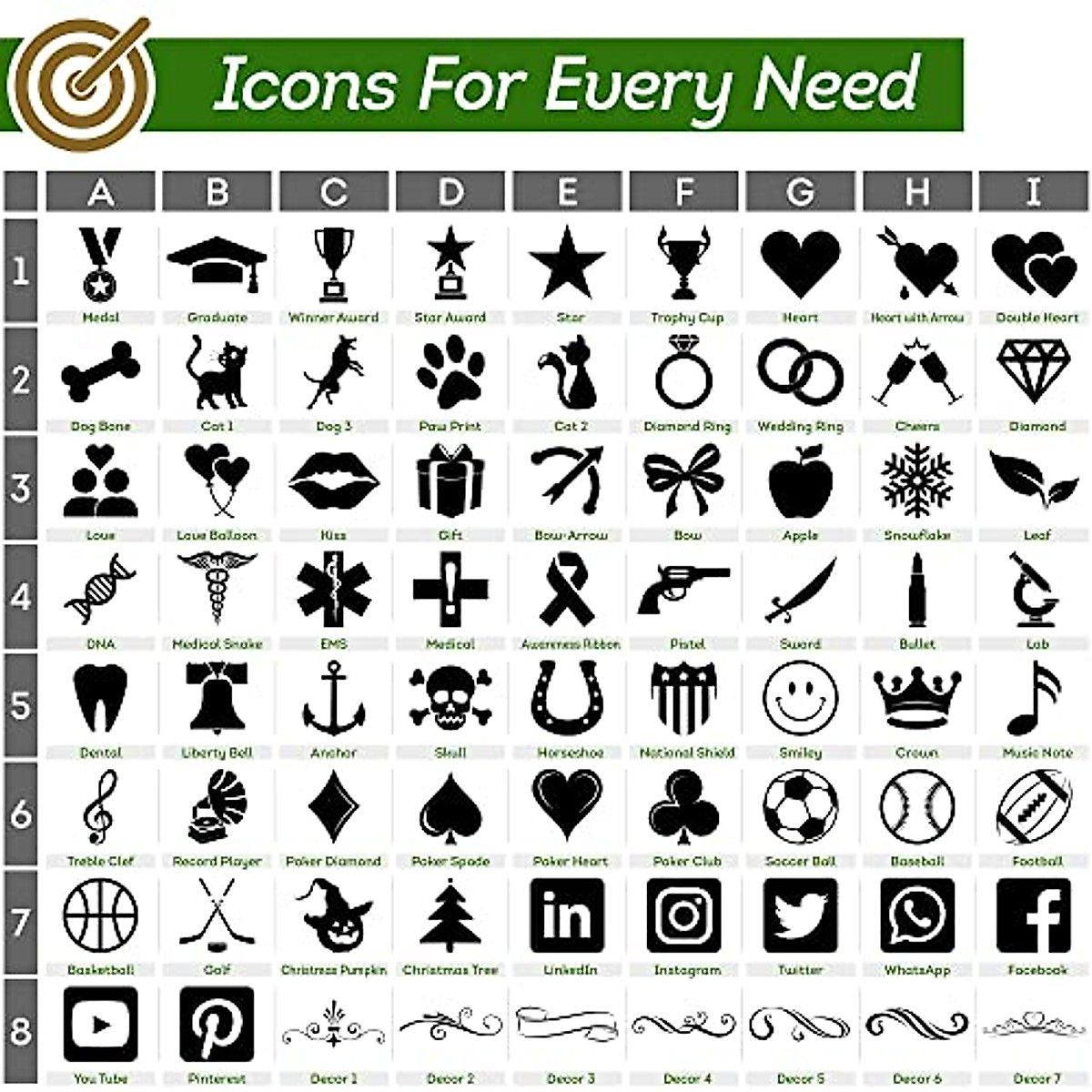 Engraved Name Plate, Personalized Name Plaque - 3x6 Inch, 18 Colors, 72 Icons, 4 Corner Styles, 12 Fonts Styles, 5 Mounting Options - Made by My Sign Center, USA (Iconic)