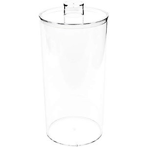 Pioneer Plastics 279C Clear Round Plastic Container with Lid, 4.0625" W x 8.125" H