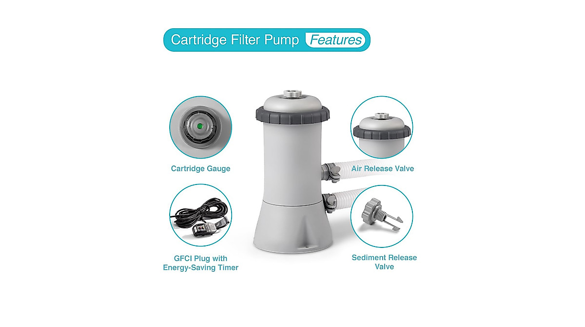 Intex 530 GPH Pool Filter Pump System with Cartridges - Easy Setup