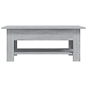 QJBSAVVA Coffee Table Gray Sonoma 40.2"x21.7"x16.5" Engineered Wood,Floor Standing Table Table for Living Room Cocktail Table Suitable for Meeting Rooms, Reception Rooms, Offices
