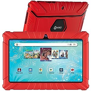 Contixo Kids Tablet V8, 7-inch HD, Ages 3-7, Toddler Tablet with Camera, Includes 50+ Disney Storybooks & Stickers (Value $200) - Android 11, 32GB, (2023 Model), Red