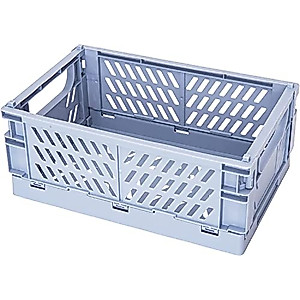 monomono Mini Stackable Plastic Baskets - 5-Pack, Cute and Compact Solution for Home and Office Organization (5.9x3.9x2.2 in, Blue)