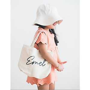 Generic 10×8×3 Inch - Small Canvas Tote Bags for Kids Mini Gift Bags Bulk for Painting DIY Arts & Crafts Thick Fabric Bland Bags (20, Beige)