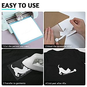 White HTV Heat Transfer Vinyl Bundle: 13 Pack 12" x 10" White Iron on Vinyl for T-Shirt, White Heat Transfer Vinyl for Cricut, Silhouette Cameo or Heat Press Machine