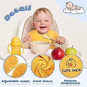 Newwiee 6 Pcs 20 x 16 Inch Baby Bibs with Snaps Unisex Toddler Bibs for Feeding Water Absorbent Bibs Adjustable Toddler Soft Bib for Baby Toddler Drooling Feeding Eating