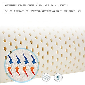 ARyako 100% Natural Latex Topper Firm - 4 Inch Collection The Only Virtually Allergy Free Latex - Firm,4in,150x200cm(59x79in)