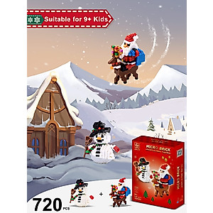 Liontru 2023 Christmas Building Blocks Set, Holiday Christmas Toys Sets 2023, for 9+ Kids, Adults, Teen Girls, Boys, Santa Claus, Snowman, Reindeer Building Block, 720 Pieces