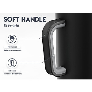 Meoky 40 oz Tumbler with Handle and Straw, Insulated Tumbler with Lid and Straw, Stainless Steel Travel Mug, Keeps Cold for 34 Hours, 100% Leak Proof, Fits in Car Cup Holder (Night)