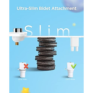 Ciays Toilet Bidet Non-Electric Bidet Toilet Attachment Dual Nozzles for Frontal/Rear Wash, Adjustable Pressure Control, Sliver/White