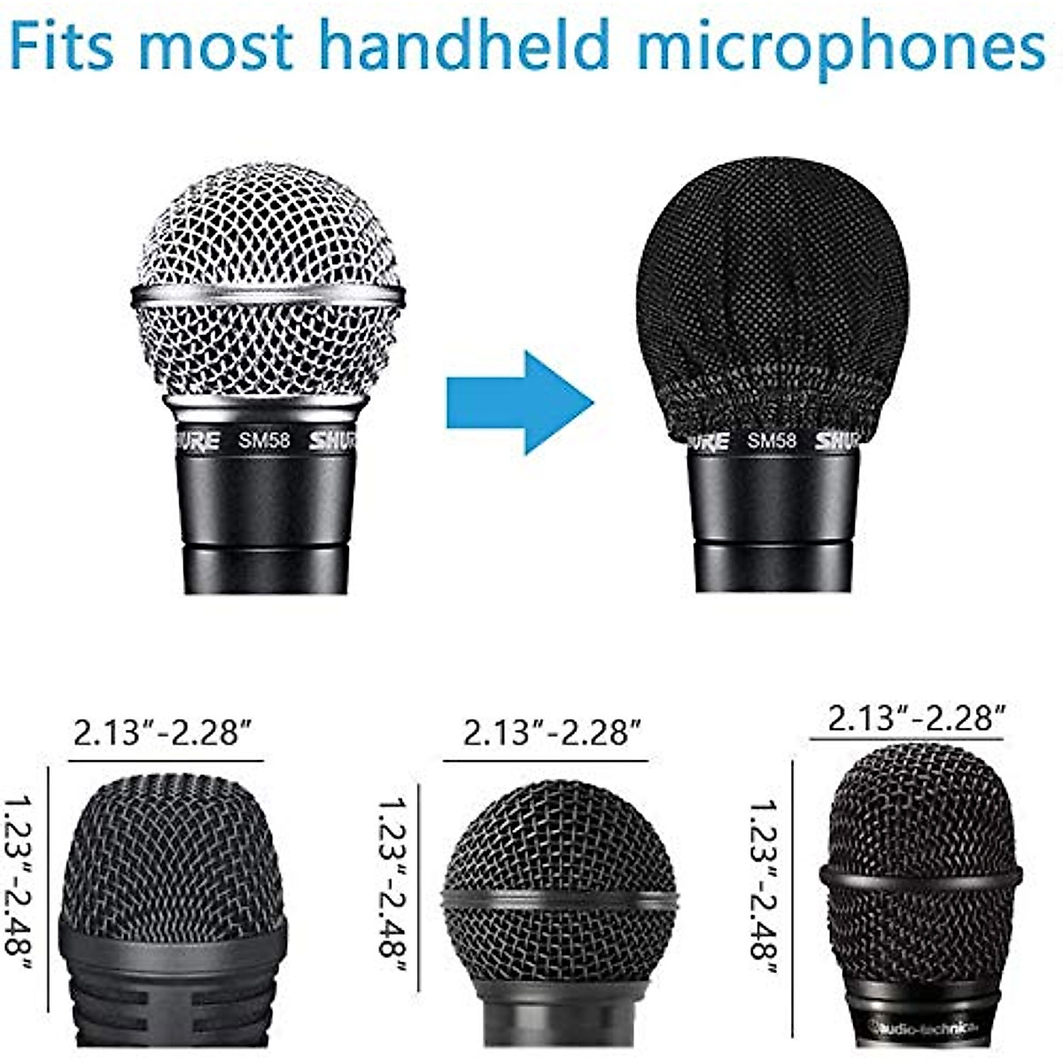 LittlePa 200 Pcs Disposable Microphone, Non-Woven Fabric, USB Connector, for Karaoke, Press Conferences, Recording Rooms