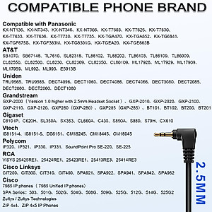 Phone Headset 2.5mm with Microphone Noise Cancelling & Volume Controls, Telephone Headphone Compatible with Panasonic Dect 6.0 Phones, Comfort-Fit Telephone Headset for AT&T Vtech Cordless Phones