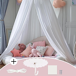 Daksha White Princess Bed Canopy, Mosquito Net for Kids Bed, Play Tent, Children Reading Nook Canopies Indoor, Hanging Bed Net for Girls Room House