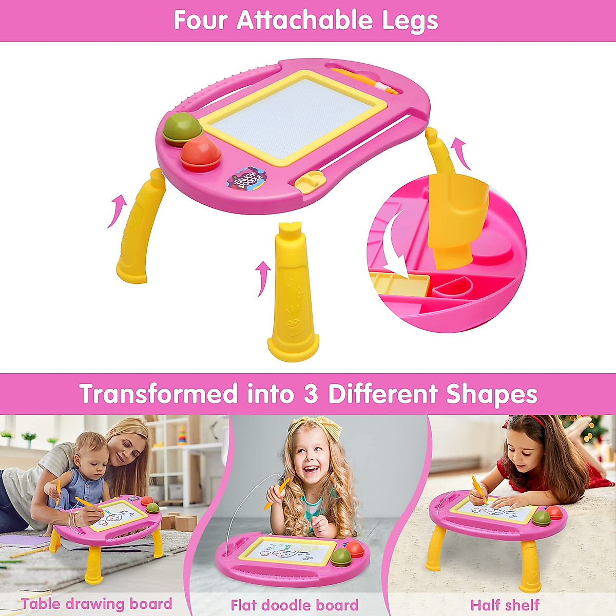 Toys for Girls,Toys for 2-3 Year Old Girls,1 Year Old Girl Gifts Kids Toys Magnetic Drawing Board Detachable Legs Doodle Board,Etch Table Sketch Pad,Learning Toddlers Toys for 2 3 4 Girls Boys