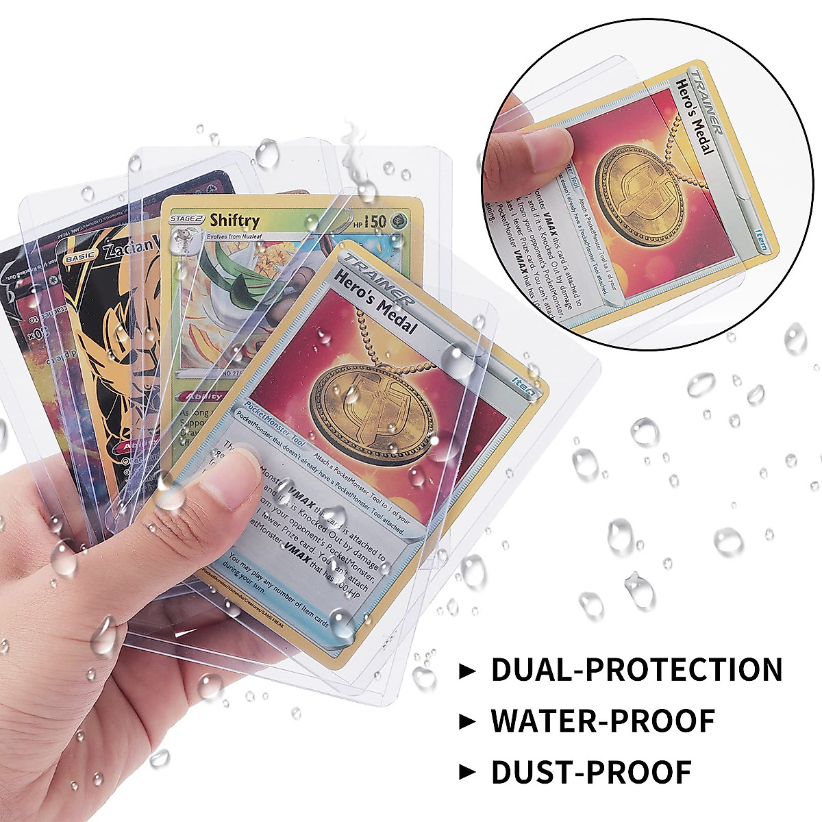 100 Pack 3" x 4" Toploaders Regular Card Loader Trading Card, Hard Card Sleeves Bundle for Trading and Sports Cards, High Hard PVC Material Large Capacity ，Standard Size Perfect for Grading