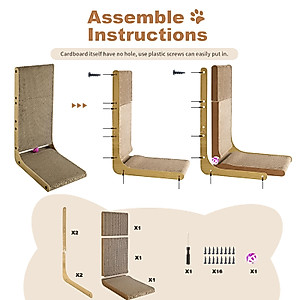 Familypoint Cat Scratcher, Cat Scratching Post with Ball Cat Toy, Large Cat Scratcher for Indoor Cats with Catnip,Cat Scratching Board Cardboard Cat Scratcher with Double-Sided Usability