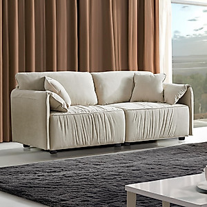 gefayluo Sofa Couch Loveseat, 75.6" Mid Century Modern Couch,Deep Seat Sofa Tufted Upholstered, Couches Furniture for Living Room/Bedroom/Apartment Office, Easy Assembly