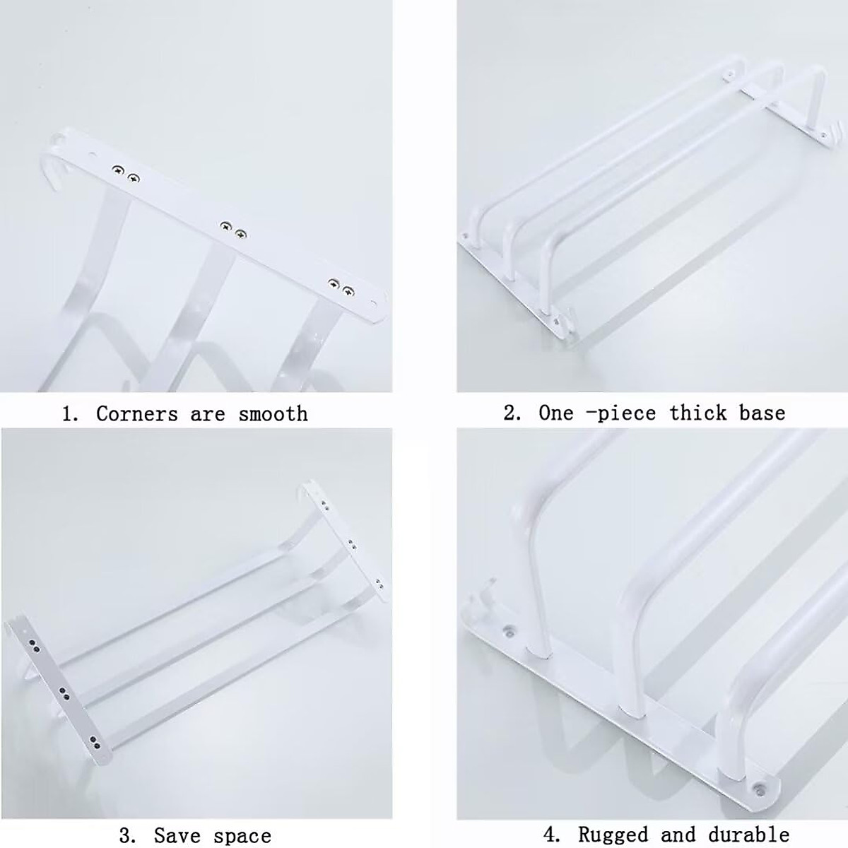 Towel Rails Wall Mounted with 2 Hooks Space Aluminum Towel Rack Bathroom,Towel Holder for Bathroom Hotel Kitchen White 3 Layer 40cm