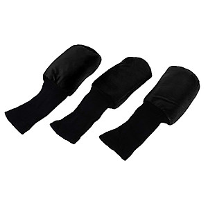 freneci Pack of 3 Golf Club Cover Wood Head Cover Protector Long Neck Socks - Black