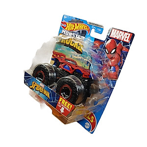 DieCast Hotwheels 2021 Monster Trucks Marvel [Spider-Man] 8/75 with re-Crushable car