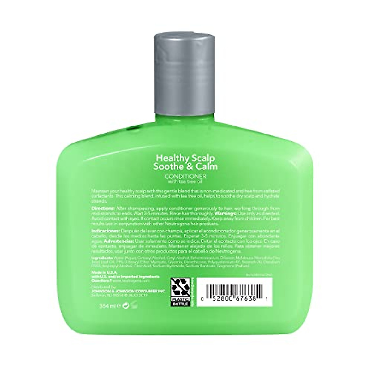 Neutrogena Soothing & Calming Healthy Scalp Conditioner to Moisturize Dry Scalp & Hair, with Tea Tree Oil, pH-Balanced, Paraben-Free & Phthalate-Free, Safe for Color-Treated Hair, 12oz