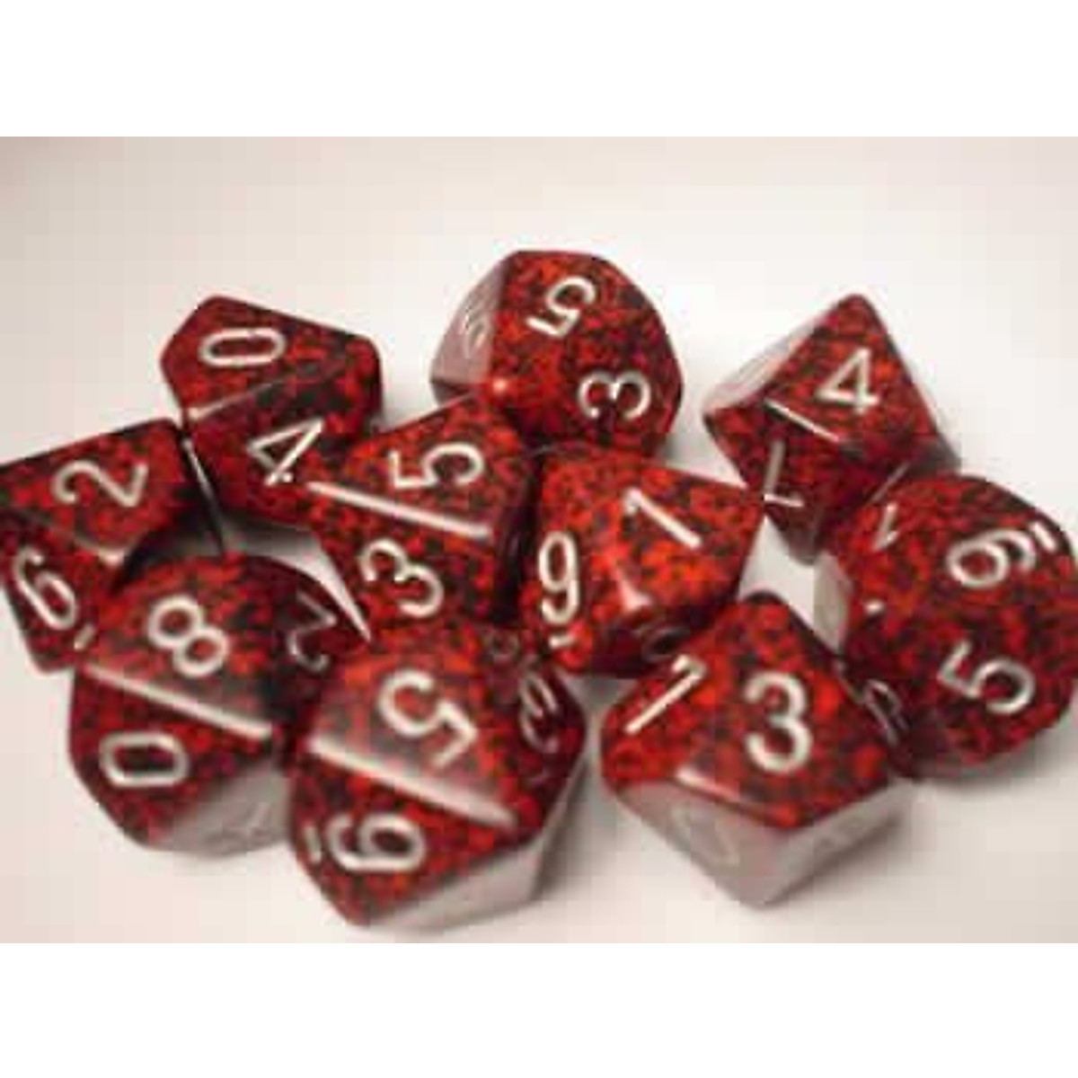 Chessex Dice Sets: Silver Volcano Speckled - Ten Sided Die d10 Set (10)
