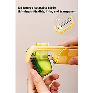 2 in 1 Stainless Steel Fruit Knife, Multifunctional Portable Peeling Fruit Knife, Creative Fruit and Vegetable Dual-Use Knife, with Ergonomic Non-Slip Handle & Sharp Blade (White)