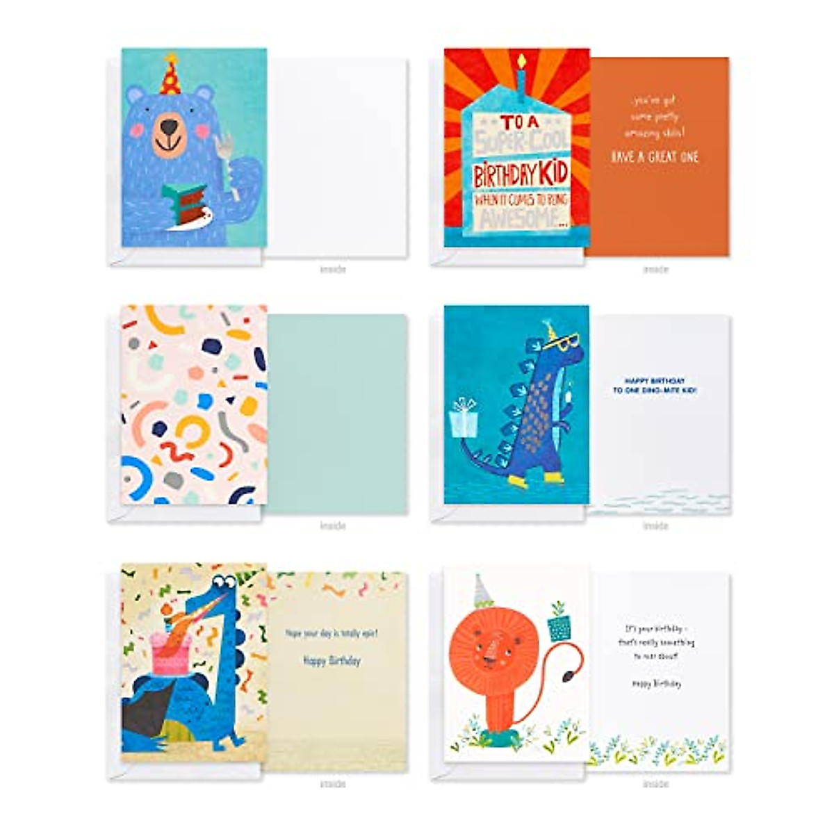 American Greetings Deluxe Kids Birthday Card Assortment, Bright and Cheerful Designs (40-Count)