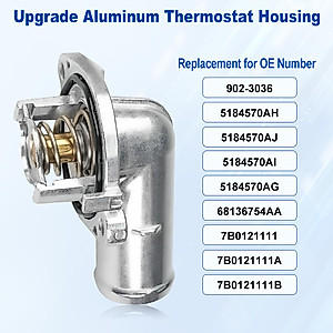 WMPHE Aluminium Engine Coolant Thermostat Housing Compatible with 2011-2019 Dodge Journey/Grand Caravan, 2011-2016 Chrysler Town & Country, 2011-2014 Dodge Avenger/VW Routan Replacement for 5184570AH
