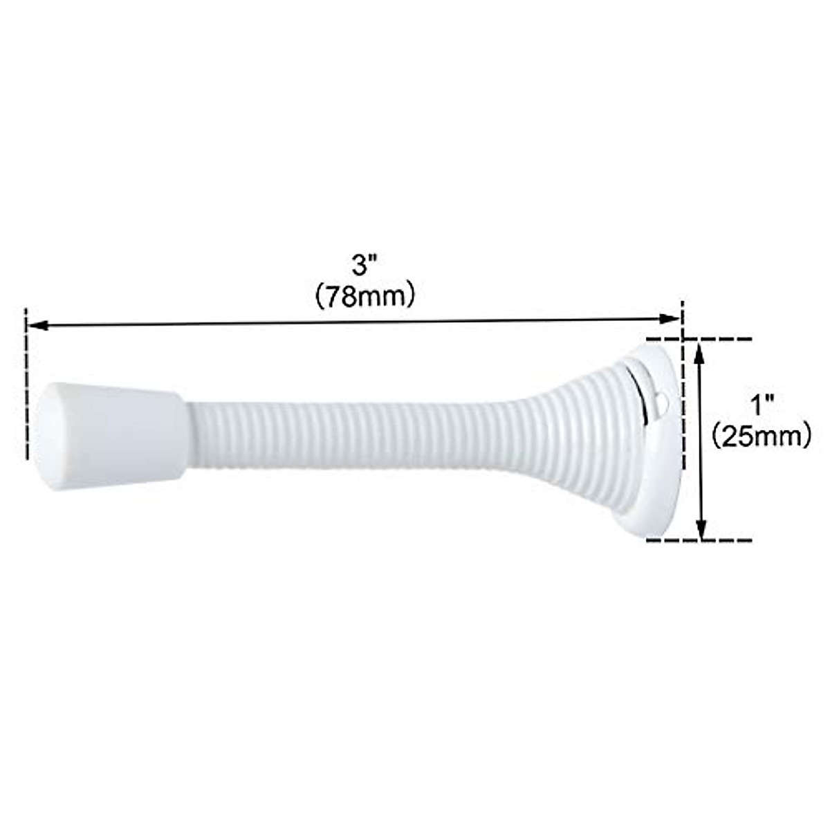uxcell Door Stopper, 4 Pack Door Stop Wall, Rust Resistant, Noise Cancellation, 3" Spring Door Stoppers, Protect Doors White