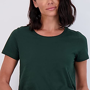 4 Pack: Womens Cotton Crew Neck Scoop Short Sleeve T-Shirt Women Shirt Tshirt Tshirts Shirts Athletic Tee Tops Casual Blouse Tees Lounge Ladies Basic Workout Classic Relaxed Loose Fit - Set 4,L