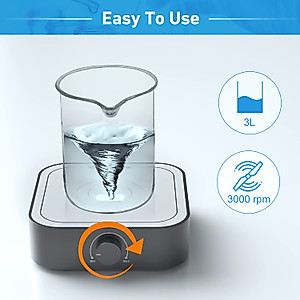 WEST TUNE 3000rpm Magnetic Stirrer Mixer with Stir Bar, Brushless DC Motor Max 3000ml Magnetic Stir Plate Mixer Black-White（No Hot)