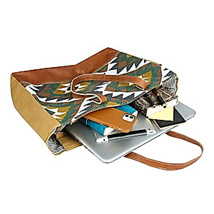 KPL Sel De Mer Upcycled Canvas and leather Hand Bag Cowhide Tote Bag shopping bag carry on leather bag