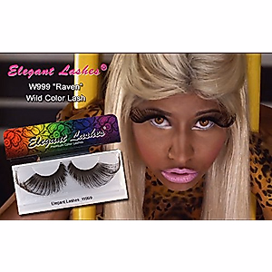 HALLOWEEN Pride Rainbow colorful parade false eyelashes (Black-Round)