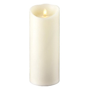 RAZ IMPORTS INC Push Flame Flameless Battery Operated LED Pillar Candle Ivory 3.5"x 9" for Home Décor, Holiday and Gift