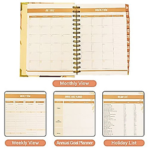 The Level Up Planner 2022-2023 Academic Year Monthly & Weekly Planner With Holiday List And To-Do-list Personal Goal Setter Diary With Golden Metallic Corners-14.8x21 cm