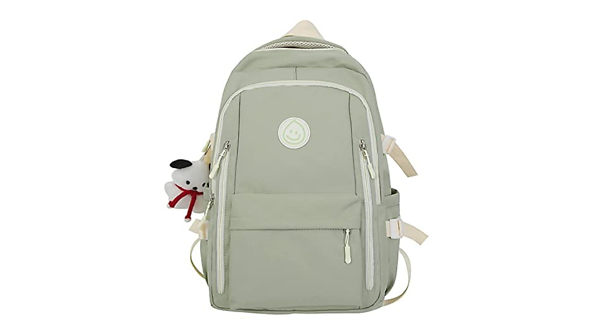 Chic Sage Green Preppy Backpack for Laptops & Travel