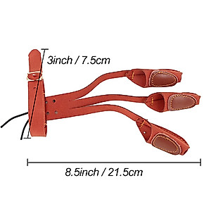 Toparchery Archery 2 Straps Arm Guard & 3 Finger Protective Gloves for Recurve Compound Long Bow Hunting Shooting Brown