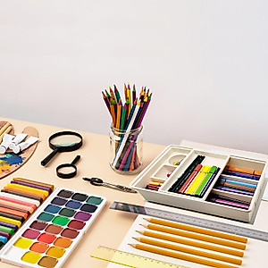 DRWUIS 2 Pack Desk Drawer Organizer Tray Desktop Drawer Organizers Junk Stationery Slides for Studio School Home Office