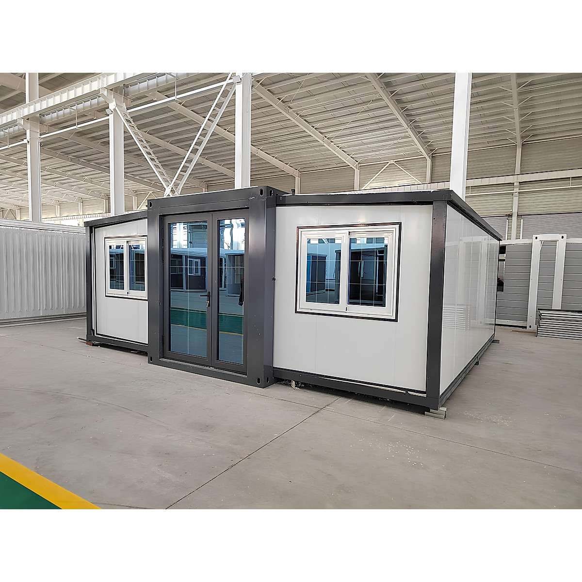 19x20FT Portable Prefabricated Tiny Home for Sale, Mobile Expandable Plastic Prefab House with 1 Full Equiped Bathroom and Kitchen,Container House for Adults Living,Foldable Home with Steel Frame