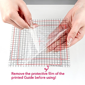 Briartw 4.75x6 Grip Mat with Printed Guides,Multi-Use Non-Slip Sticky Mats Fit in Mini-size Stamp Positioning Tool,Photopolymer Mat for Centering & Aligning Tape-free Stenciling Ink Blending