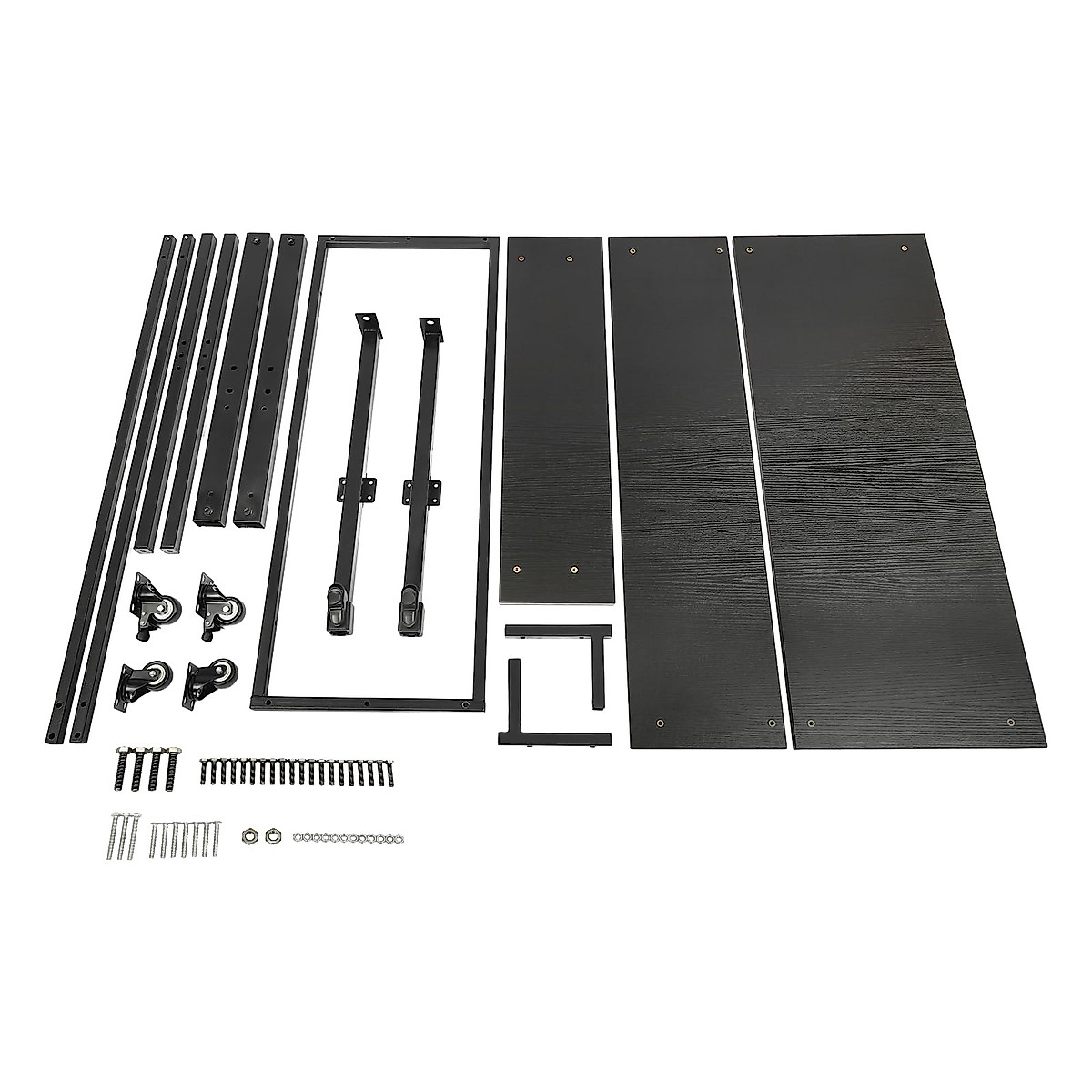 LIYUANJUN Mobile Standing Desk, Portable Rolling Desk 36.6-55Inch Adjustable Height Multifunction Computer Workstation with 4 Universal Wheels for School Office Study (Black)