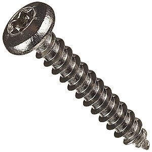 Small Parts 0816ATP188 18-8 Stainless Steel Sheet Metal Screw, Plain Finish, Pan Head, Star Drive, Type A, #8-15 Thread Size, 1" Length (Pack of 50)