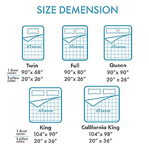 ATsense Duvet Cover Queen Size, 100% Washed Cotton Linen Feel Super Soft Comfortable, 3-Piece White Duvet Cover Bedding Set, Durable and Easy Care, Simple Style Farmhouse Comforter Cover