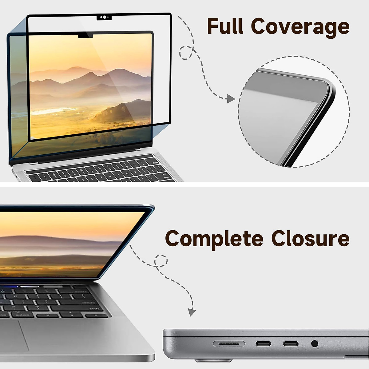 ANTOGOO V Removable Tempered Glass Screen Protector for 2023-2024 Apple Macbook Air 15.3 Inch M2/M3 Chip, 9H Hardness, No Bubbles or Lines, Anti-Scratch, Anti-Fingerprint, Clear