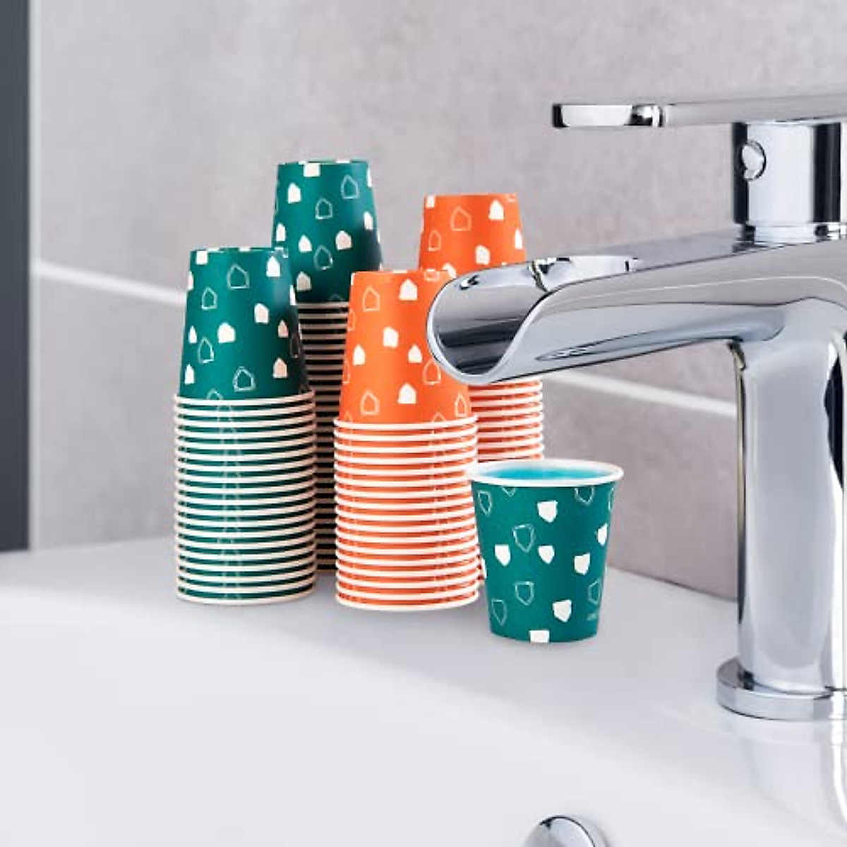 JOLLY PARTY 3 oz Bathroom Cups, 360 Pack Small Mini Paper Cups, Disposable Mouthwash Cups for Bathroom, Espresso, and Event