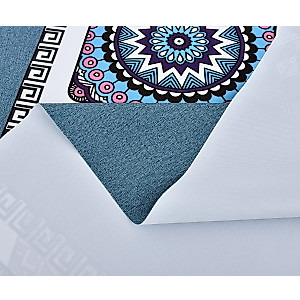 Zobesta Blue Vinyl Tablecloths Square Tablecloth Waterproof, Plastic-PVC Table Cloth Waterproof Table Cover Heavy Duty Vinyl Tablecloth for Kitchen Dinning Party (55 x 55 Inch, 4 Seats, Blue)