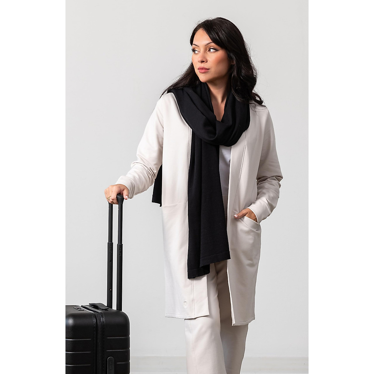 zestt Dreamsoft Travel Scarf, Wrap and Shawl, Organic Cotton, Black